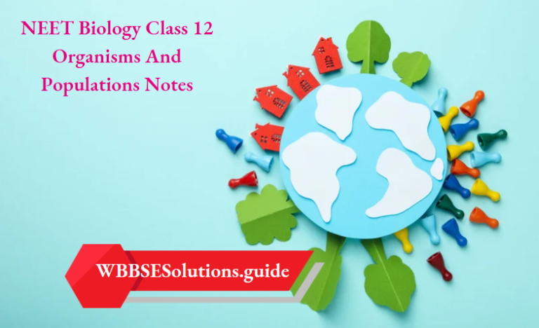 NEET Biology Class 12 Organisms And Populations Notes - WBBSE Solutions