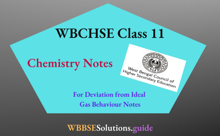 WBCHSE Class 11 Chemistry For Deviation From Ideal Gas Behavior Notes ...